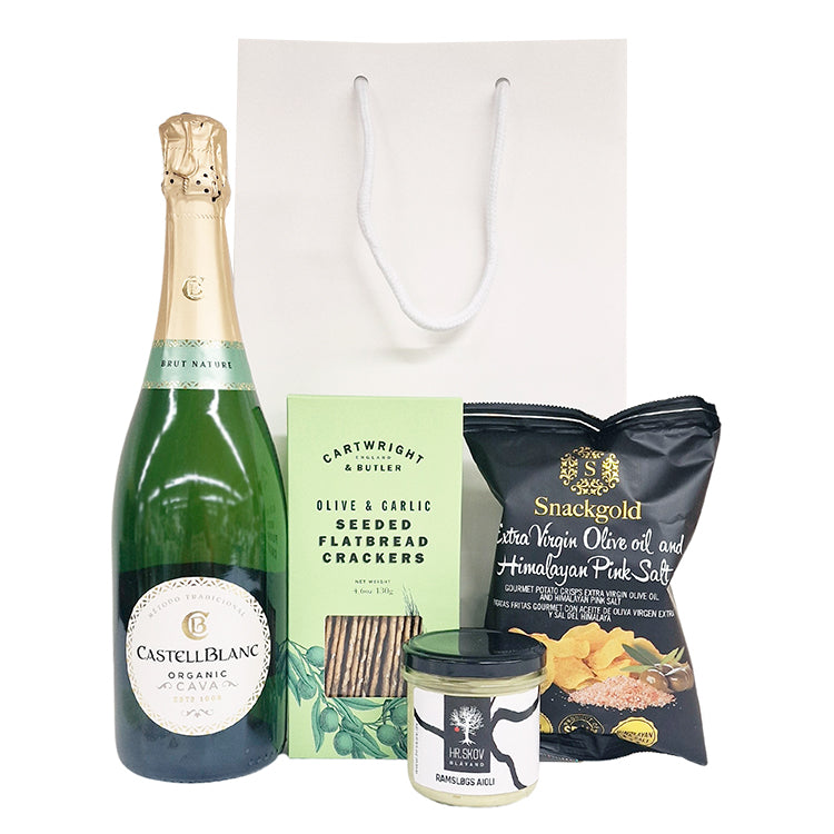 Gavepose med cava og specialiteter – Gavekurve.com